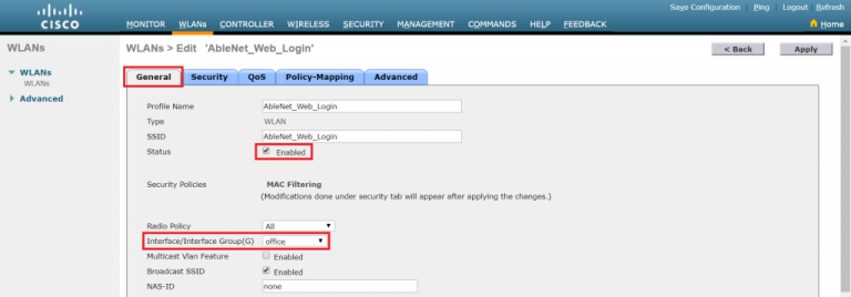 Wireless Web Login using ISE and WLC – AbleNet