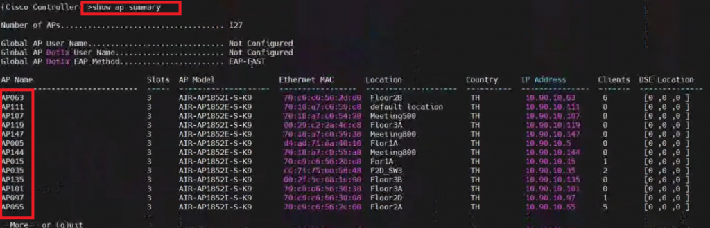 วิธีการ Bulk Reset APs บน Cisco Wireless Lan Controller – AbleNet