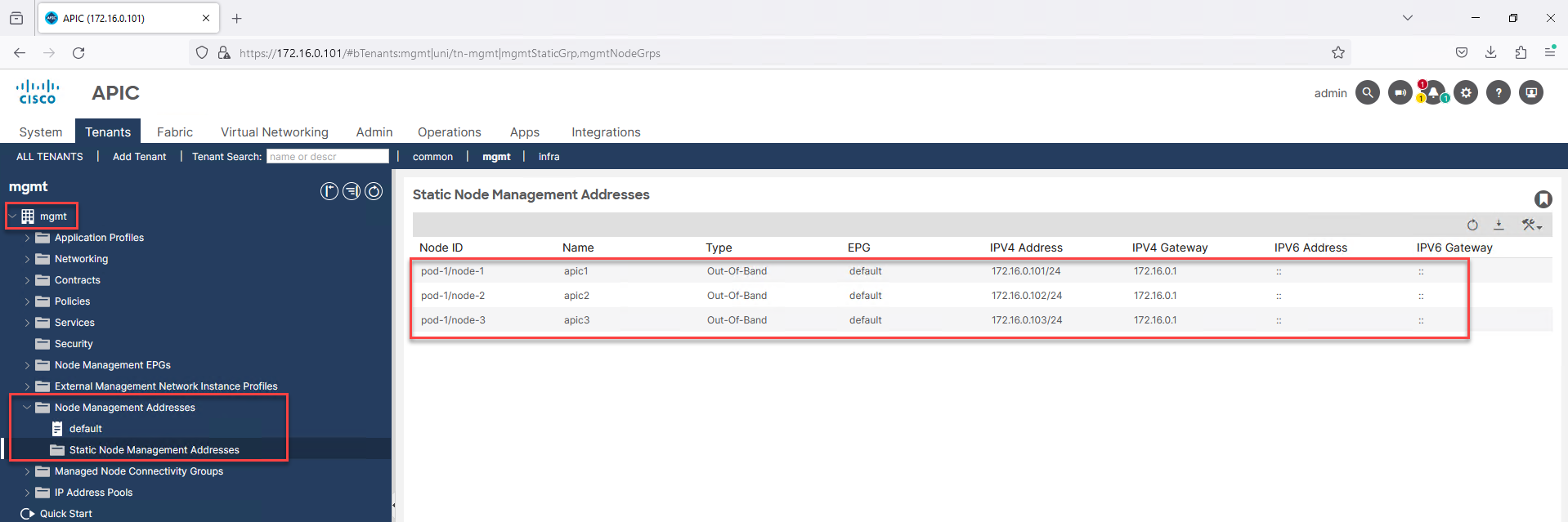 Cisco ACI Lab EP2: การตั้งค่า Out-of-Band IP Management – AbleNet