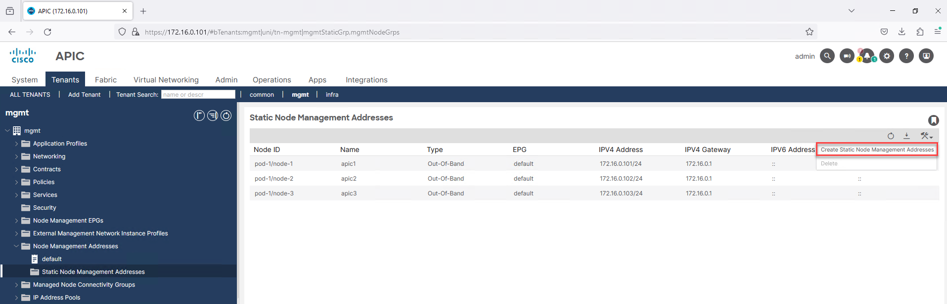 Cisco ACI Lab EP2: การตั้งค่า Out-of-Band IP Management – AbleNet
