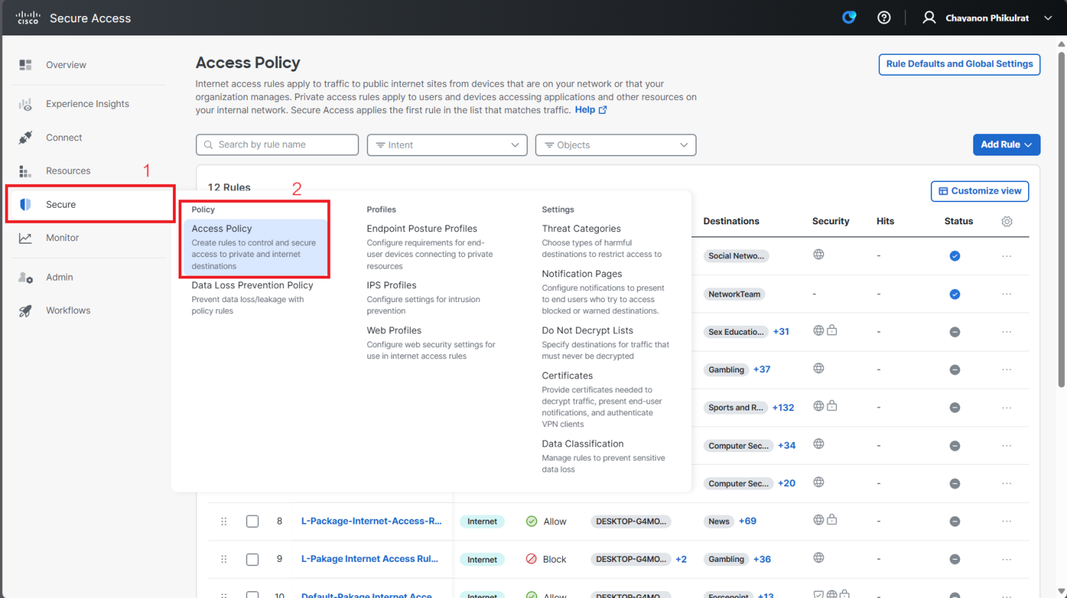 การสร้าง Policy RBI บน Cisco Secure Access – AbleNet
