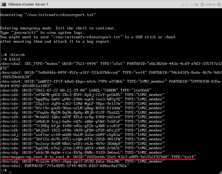 การแก้ไข vCenter 7 [FAILED] – Failed to start file system check – AbleNet