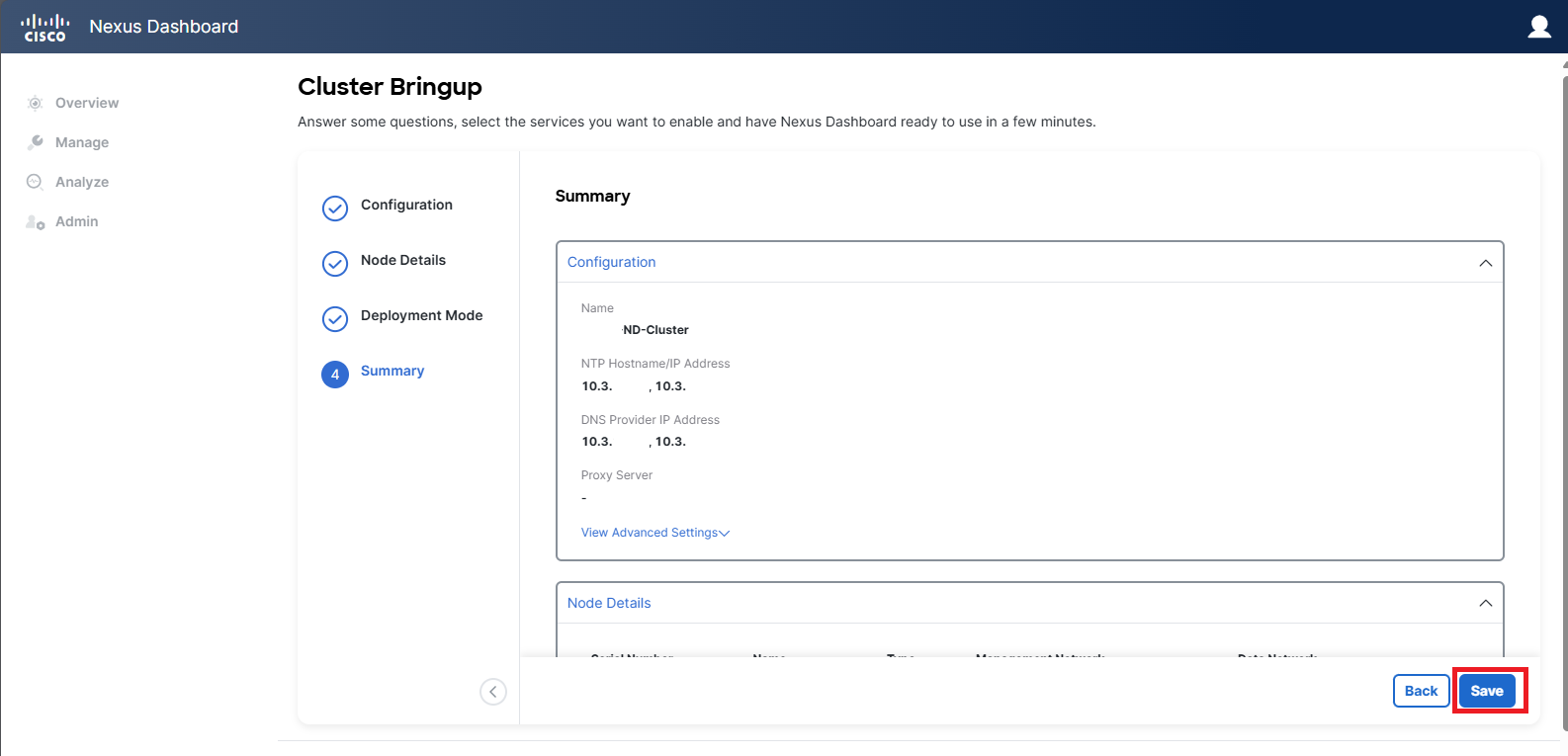 ขั้นตอนการ Deploy Nexus Dashboard – AbleNet
