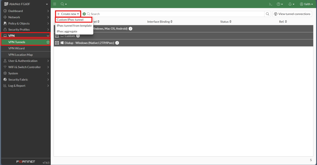 วิธีการ Config IPsec Tunnel VPN บน FortiGate Firewall – AbleNet