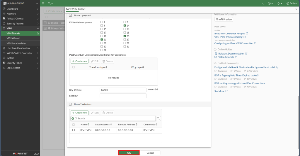 วิธีการ Config IPsec Tunnel VPN บน FortiGate Firewall – AbleNet