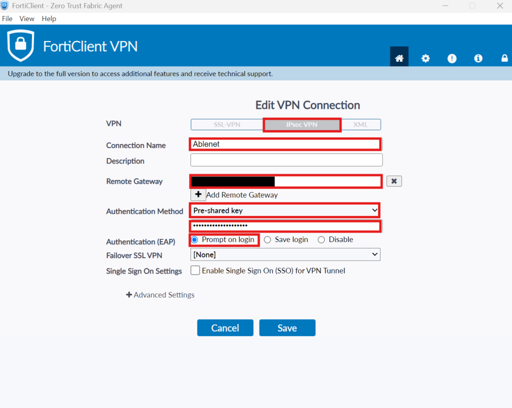 วิธีการ Config IPsec Tunnel VPN บน FortiGate Firewall – AbleNet